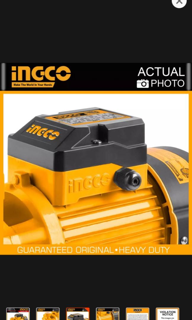 INGCO .5HP PERIPHERAL WATER BOOSTER PUMP, Commercial & Industrial ...