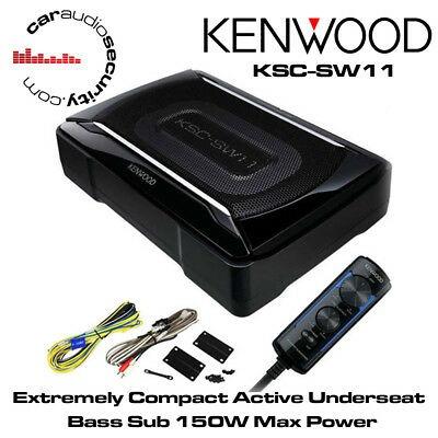 KENWOOD KSC-SW11 ACTIVE Car UNDERSEAT SUBWOOFER AMP BUILT-IN 150 WATTS ...