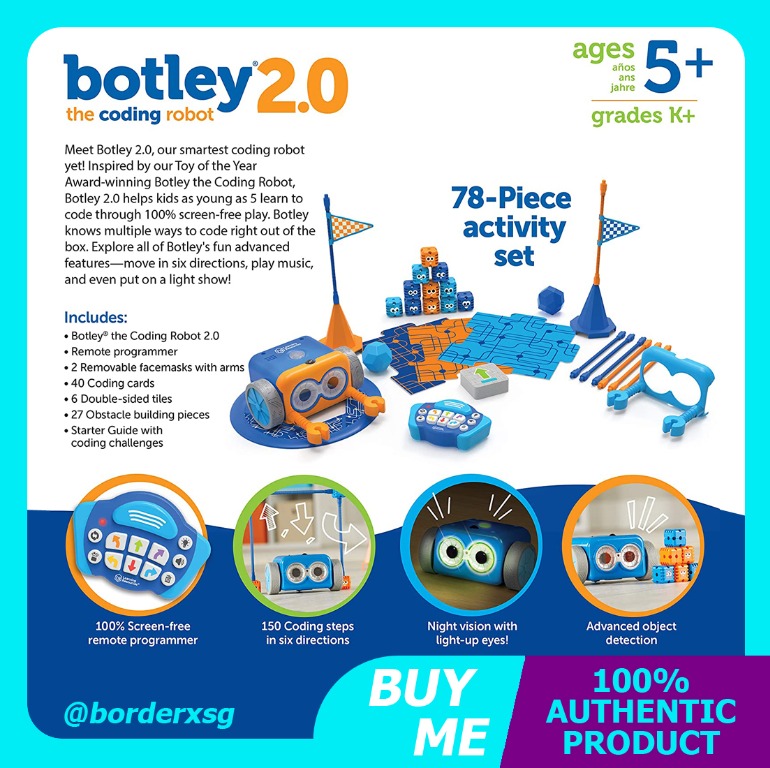 Learning Resources Botley 2.0 The Coding Robot Activity Set 78-piece ...