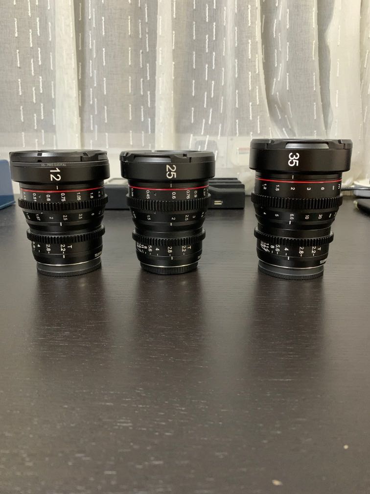 Meike m43 cine lens kit(12,25,35), Photography, Lens & Kits on Carousell