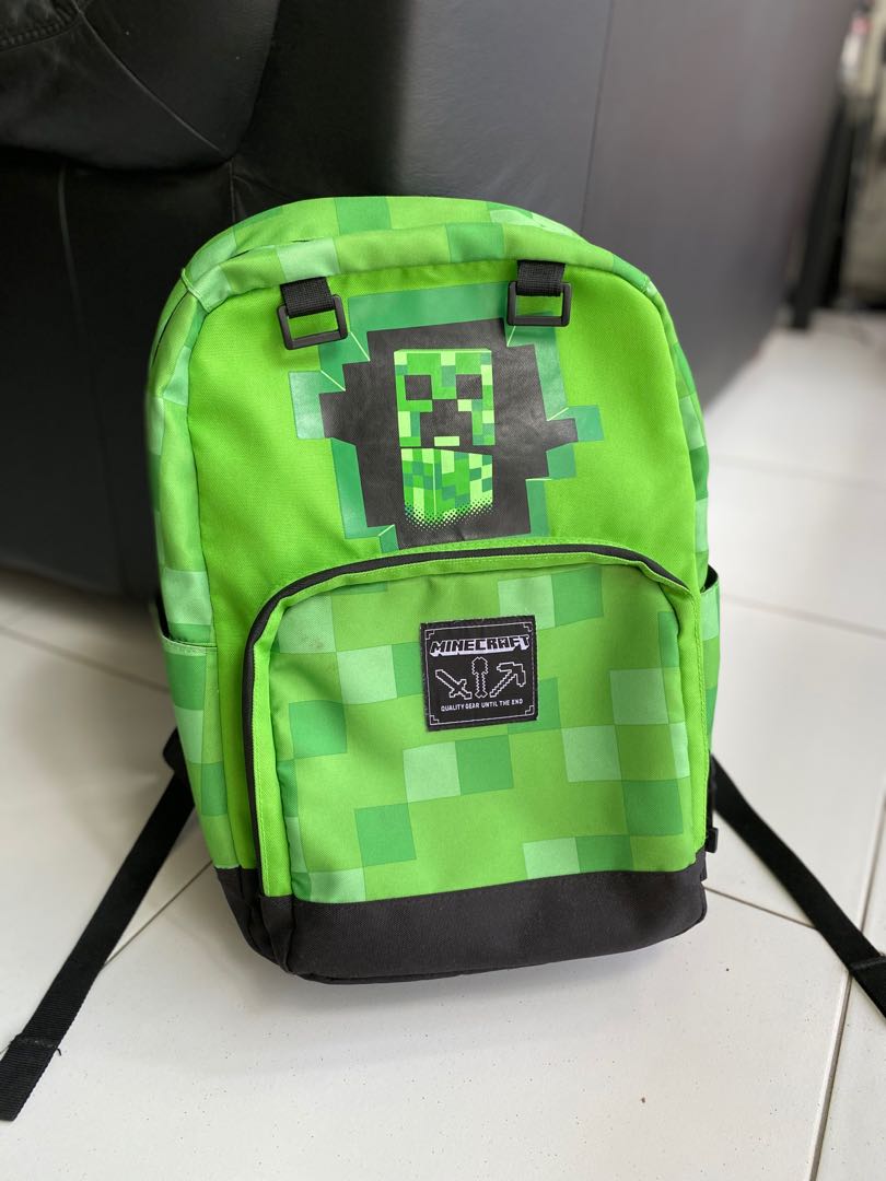 Minecraft Creeper School Backpack Green, Men's Fashion, Bags, Backpacks ...