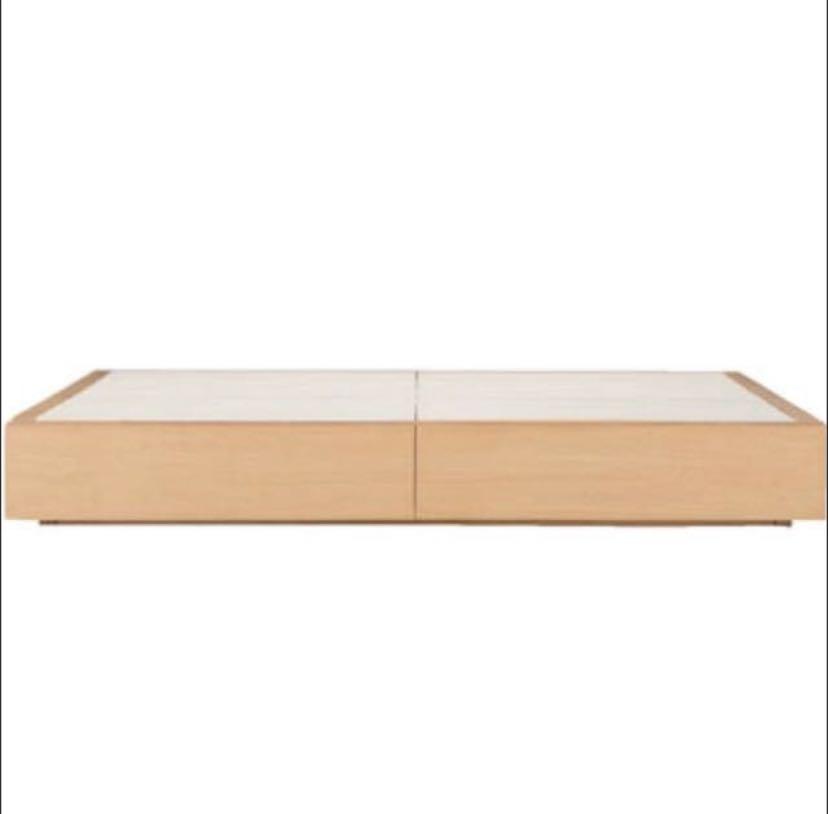 Muji Storage Bed Double Oak, Furniture & Home Living, Furniture, Bed ...