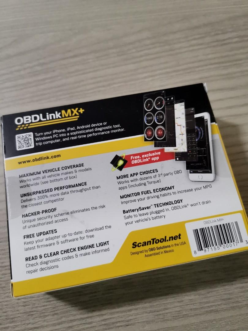 OBDlink MX+ Plus OBD2 Adapter Bluetooth Bimmercode, Car Accessories ...