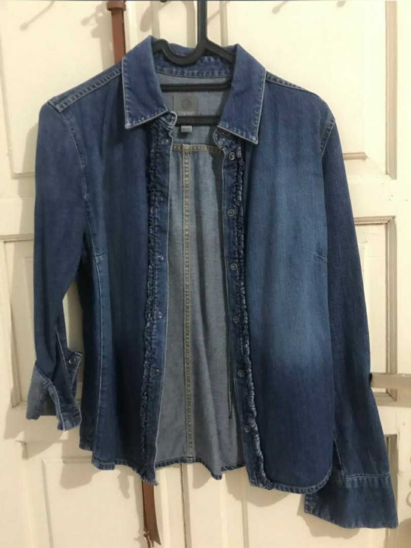 Outer denim/ bisa jadi atasan, Fesyen Wanita, Pakaian Wanita, Baju ...