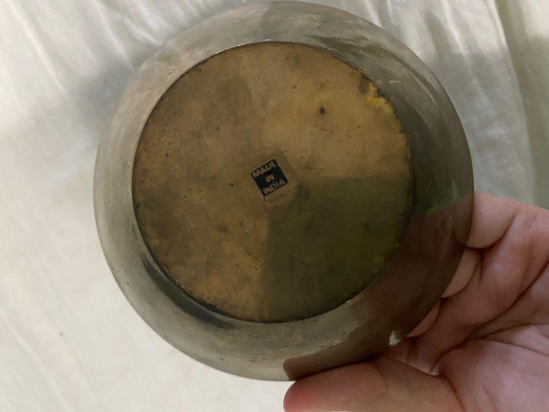 Pinggan tembaga brass dengan kalimah Allah. Made in India., Furniture ...