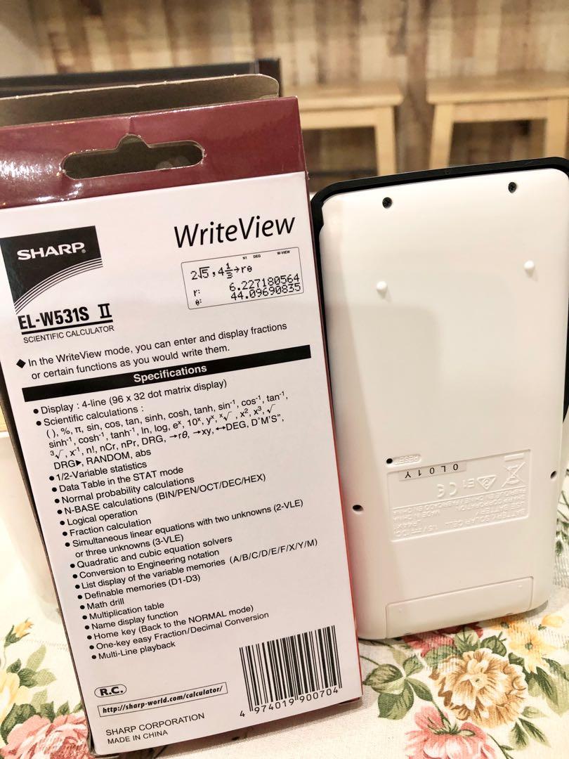 Sharp EL-W531S Scientific Calculator, Computers & Tech, Office ...