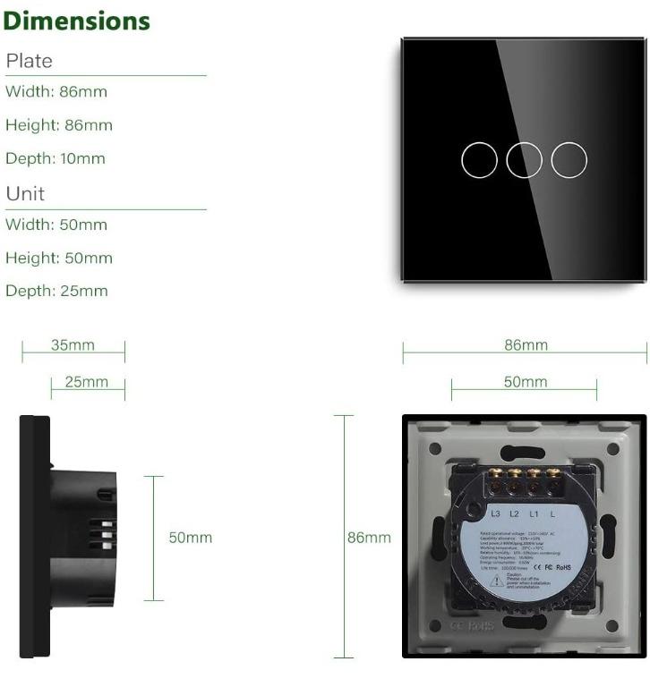 Smart Home Intelligent Touch Switch & Socket, Capacitive 1 Way Touch ...