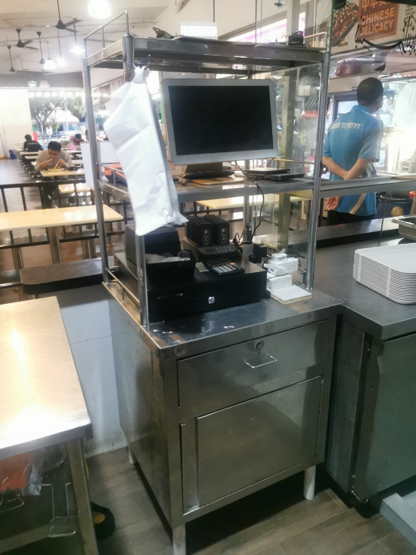 Stainless steel cashier counter, Home Appliances, Kitchenware on Carousell