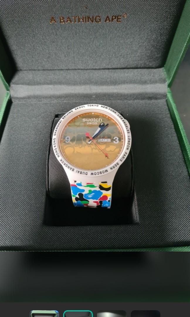Swatch X Bathing Ape Watch (White), Mobile Phones & Gadgets, Wearables ...