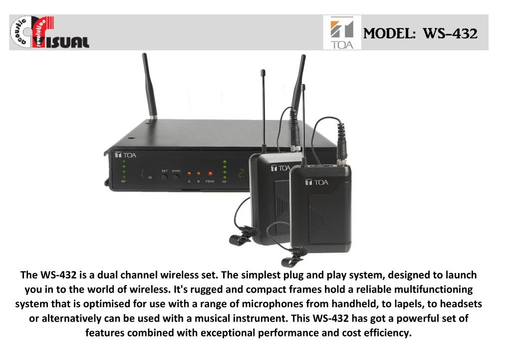 TOA WS-432 Dual Channel Wireless Set, Audio, Other Audio Equipment on Carousell