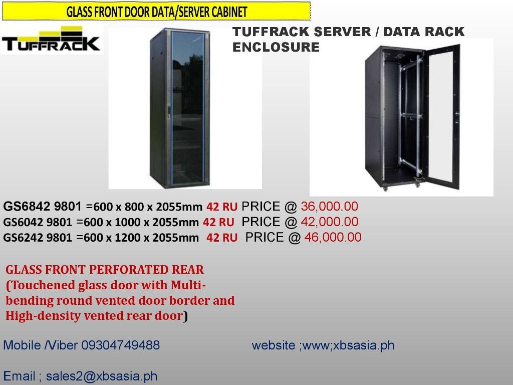TUFFRACK SERVER / DATA RACK ENCLOSURE GLASS 600 x 1000 x 2055mm 42 RU, Computers & Tech, Parts ...