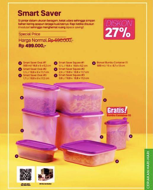 Tupperware Smart Saver, Kitchen & Appliances di Carousell