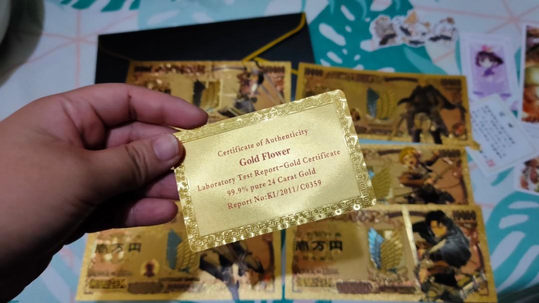 AOT. Attack on Titan Bank Notes., Hobbies & Toys, Toys & Games on Carousell