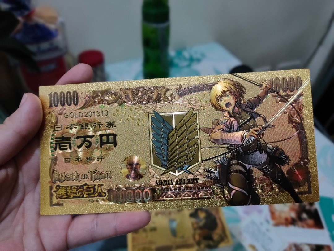 AOT. Attack on Titan Bank Notes., Hobbies & Toys, Toys & Games on Carousell