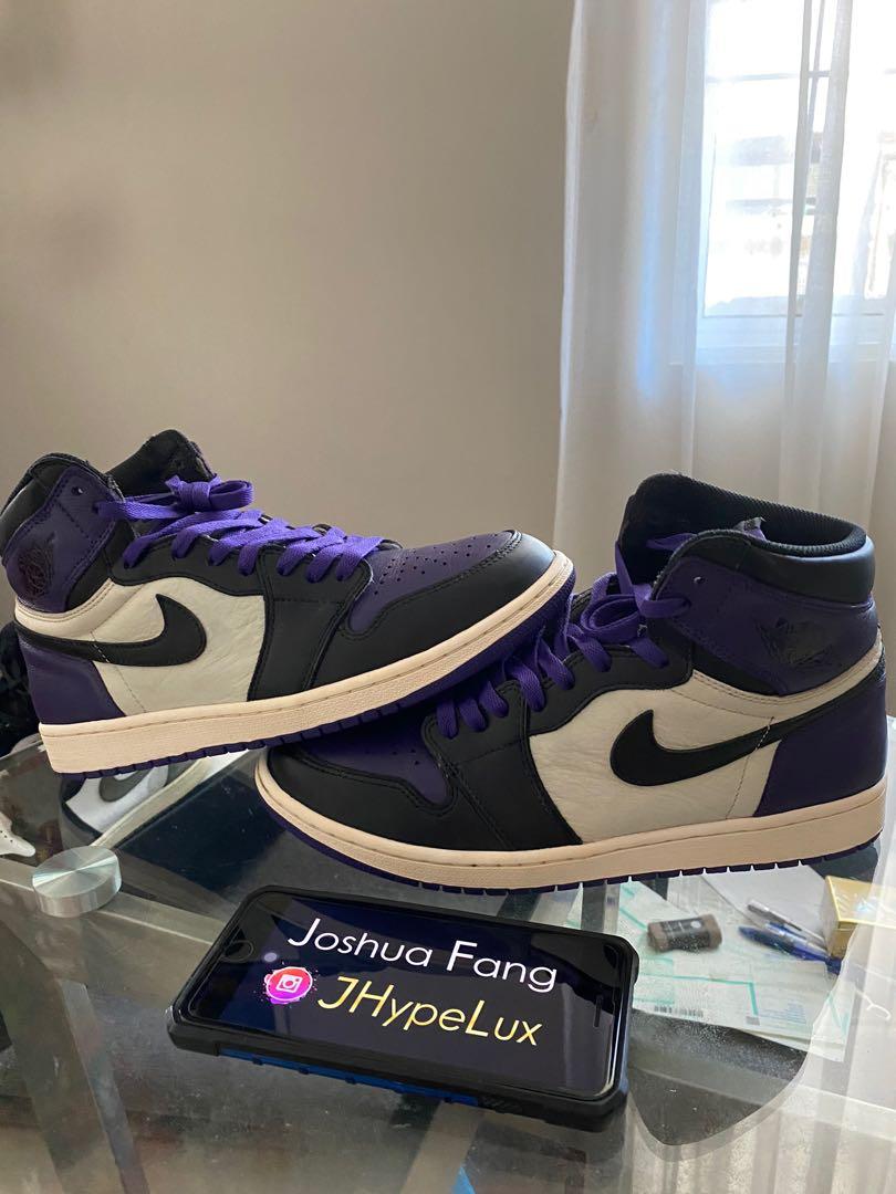 AUTHENTIC AJ1 Air Jordan 1 High Court Purple OG 1.0, Men's Fashion ...