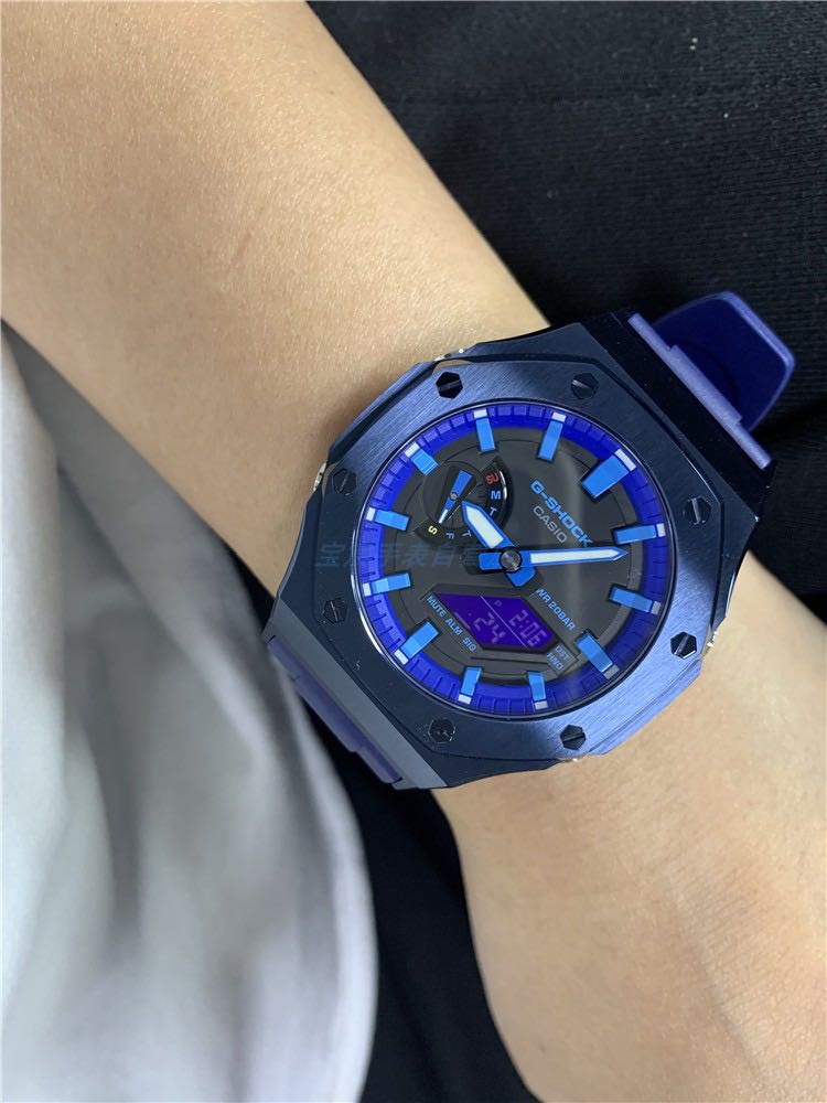 Casioak V2 Blue titanium blue gunmetal color new bezel for Casio gshock ...