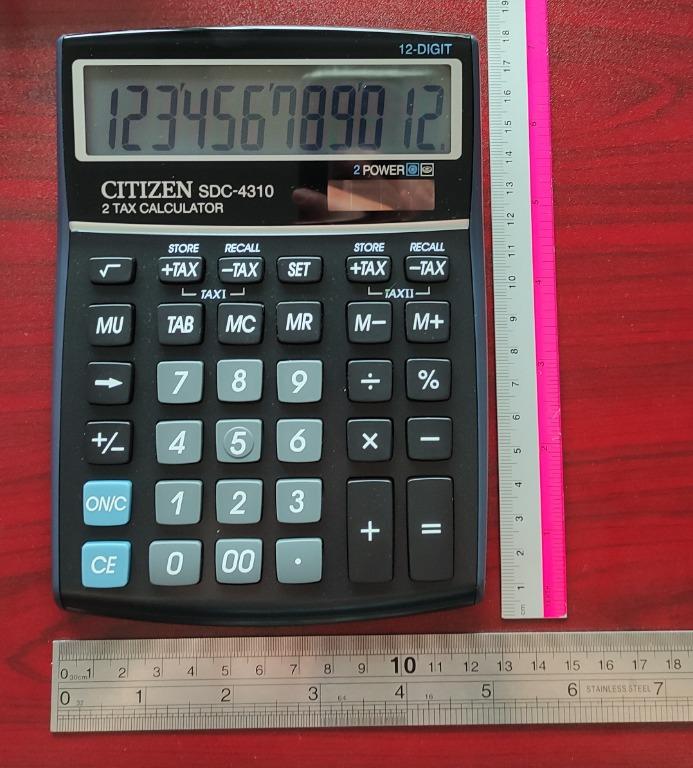 Citizen Desk Calculator, 12-Digits, SDC-4310, Computers & Tech, Office ...