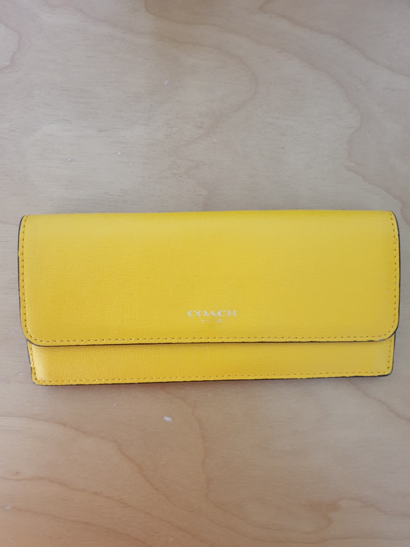 Coach yellow long wallet, Luxury, Bags & Wallets on Carousell