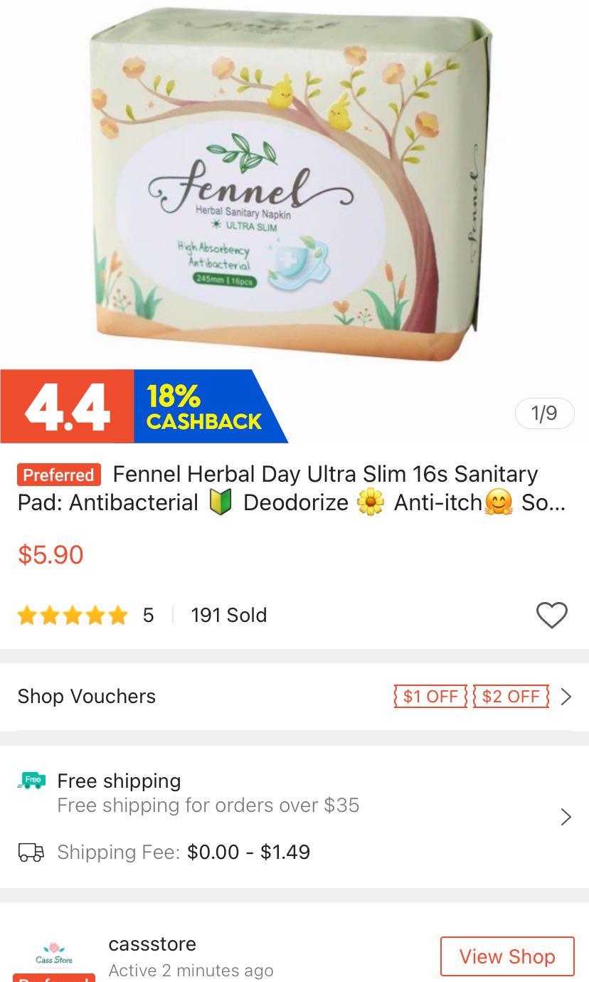 Fennel Herbal Sanitary Napkin (Day/Night/Ultra Slim), Beauty & Personal ...