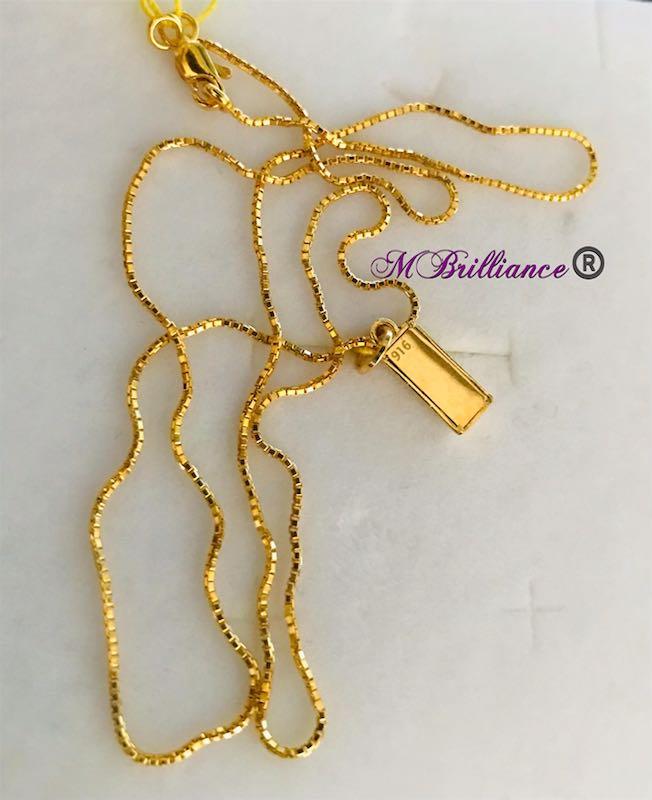 Gold bar 916 gold necklace set, Women's Fashion, Jewelry & Organisers ...