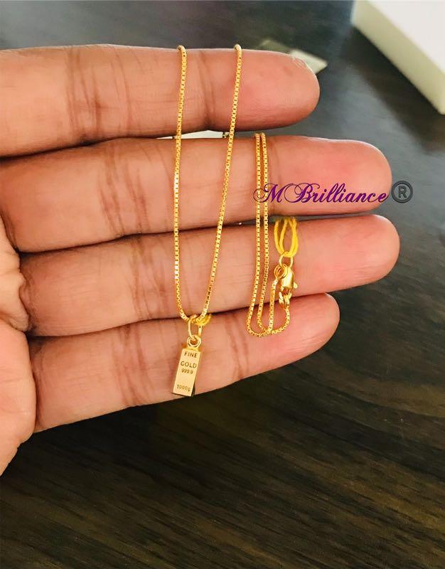 Gold bar 916 gold necklace set, Women's Fashion, Jewelry & Organisers ...