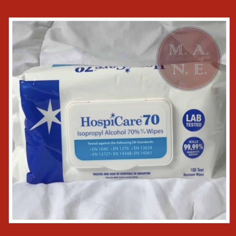 HospiCare Isopropyl Alcohol 70% Wipes 100 Sheets, Beauty & Personal ... HospiCare Isopropyl Alcohol 70% Wipes 100 Sheets, Beauty & Personal ...