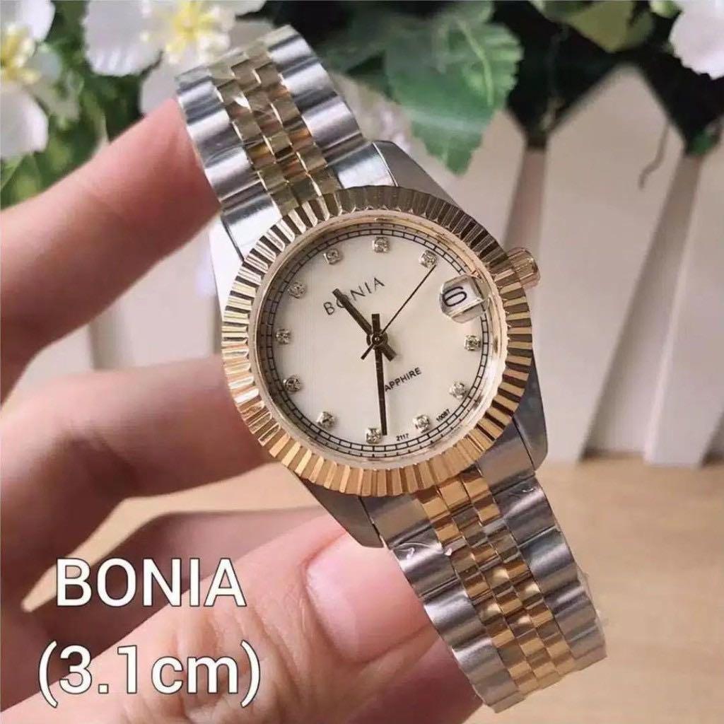 Original 100% Bonia Watch Woman gold 10087, Fesyen Wanita, Jam Tangan ...