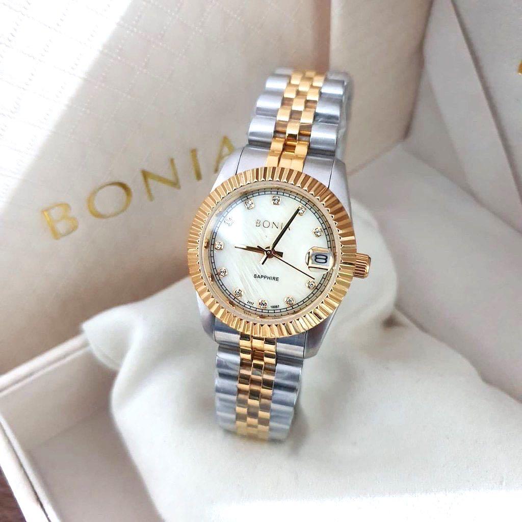 Original 100% Bonia Watch Woman gold 10087, Fesyen Wanita, Jam Tangan ...
