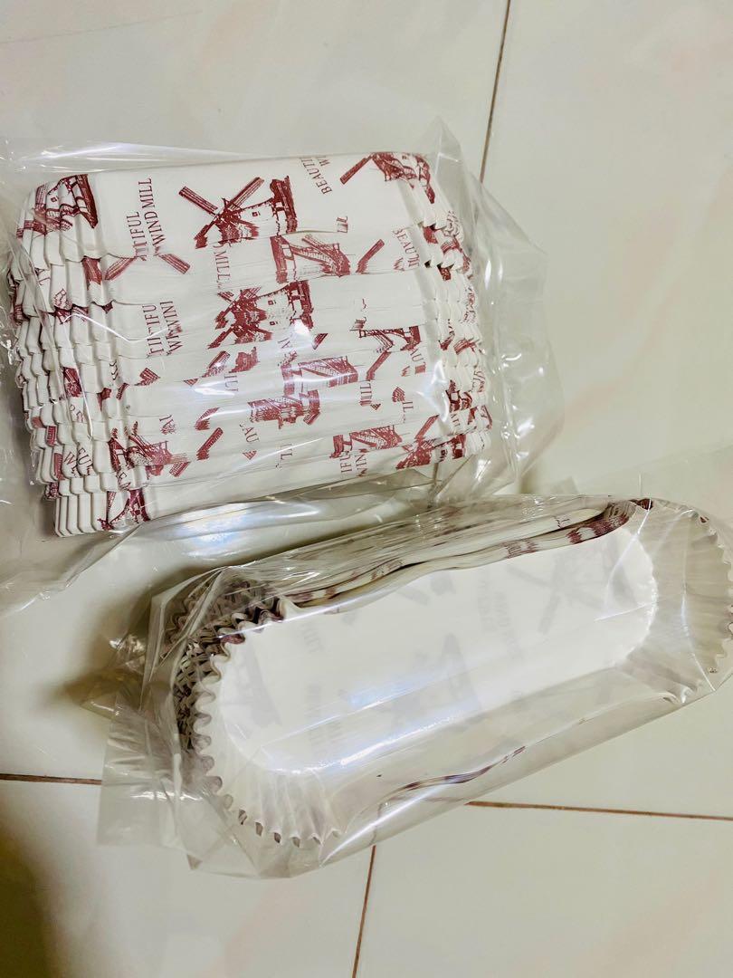 Oval/Long/Boat Shape Bread Paper Windmill Liner, Furniture & Home ...