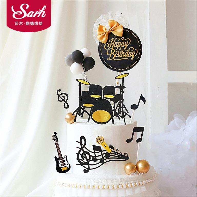 Rock Band | Music Instrument | Musical Notes | Birthday Cake Topper ...