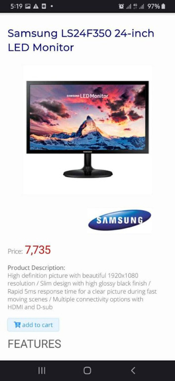 Samsung 24 F350 LED Monitor 1080p PLS Panel (similar to IPS) 70 - 75 hz ...