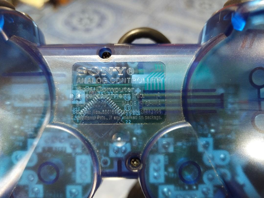 Transparent Blue PS2 Controller Orig, Video Gaming, Gaming Accessories ...
