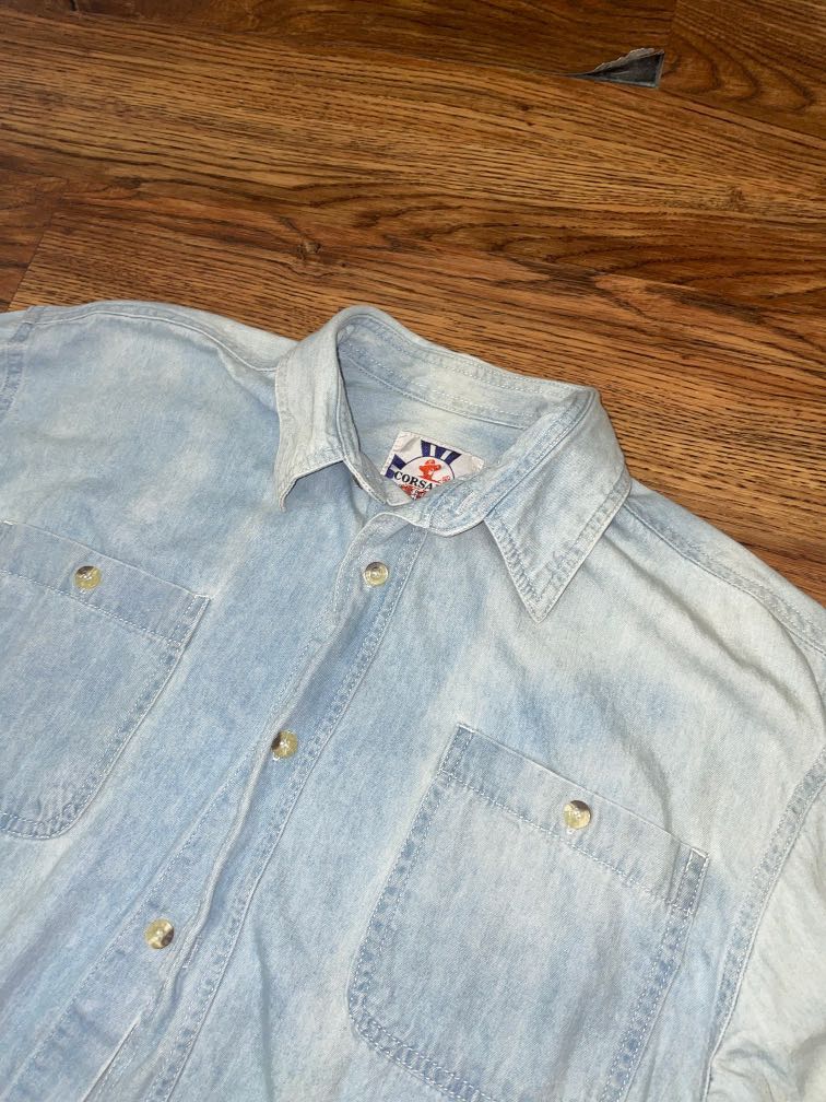 Vintage Denim Shirt, Men's Fashion, Tops & Sets, Tshirts & Polo Shirts ...