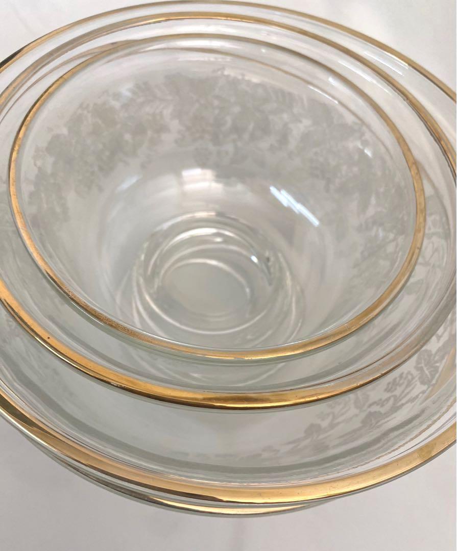 Vintage gold rimmed bowls, Furniture & Home Living, Kitchenware ...