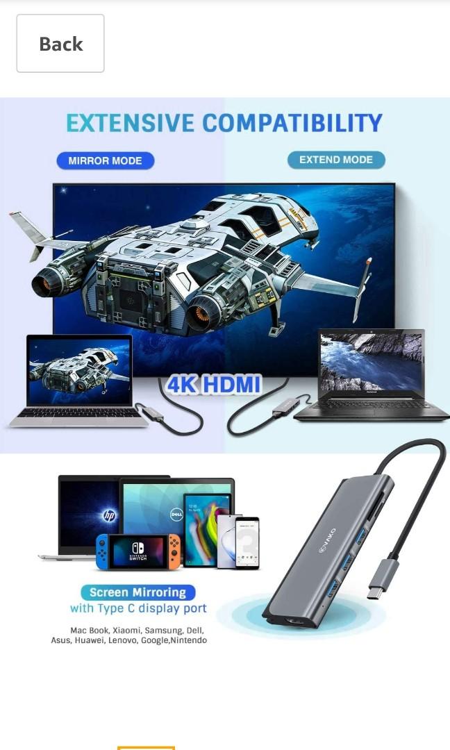 6 in 1 adapter 6 in 1 adapter VAKO USB C adapter 6 in 1 Multi-display ...