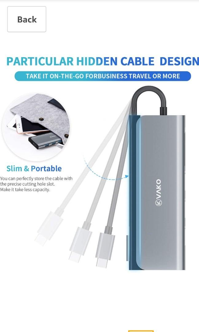 6 in 1 adapter 6 in 1 adapter VAKO USB C adapter 6 in 1 Multi-display ...