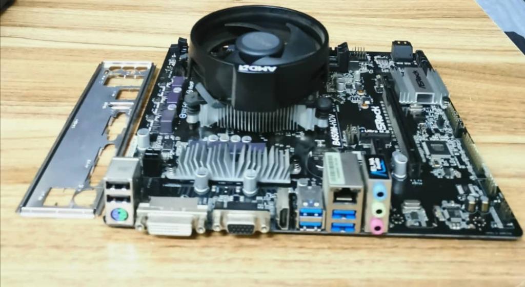 ASROCK B450M-HDV Motherboard Mainboard + RYZEN 5 2600 + Backplate ...