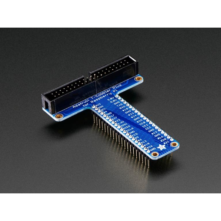 Assembled Pi T-Cobbler Plus - GPIO Breakout - Pi A+, B+, Pi 2/3/4, Zero 2028 Adafruit Raspberry ...