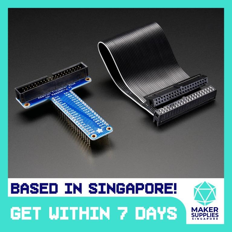 Assembled Pi T-Cobbler Plus - GPIO Breakout - Pi A+, B+, Pi 2/3/4, Zero 2028 Adafruit Raspberry ...