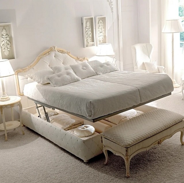 Casa Luxury Deep Storage Bed Frame Queen Size With Hydraulics Parisian ...