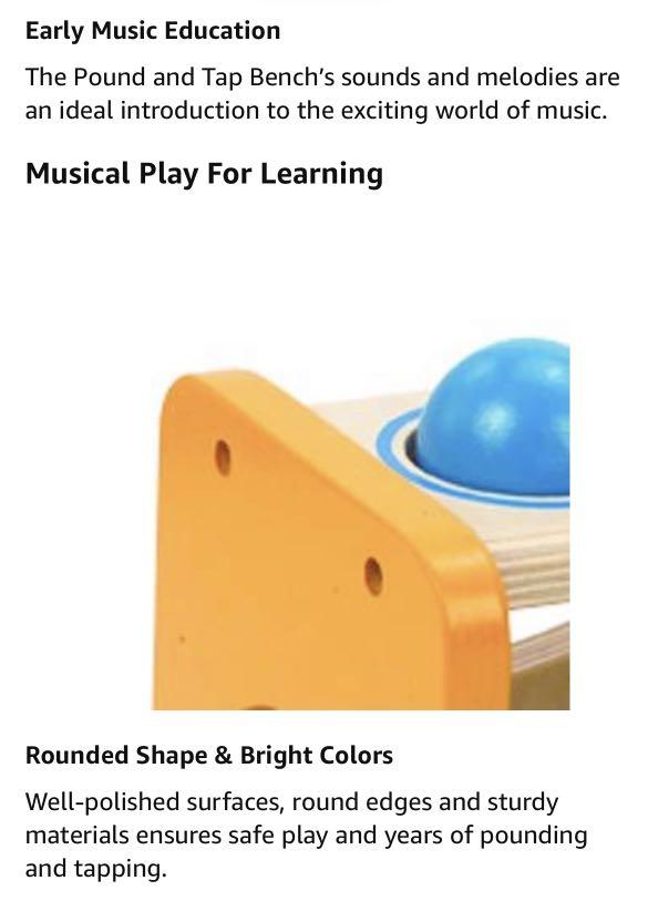 Hape Pound and Tap Bench for 12M+, Babies & Kids, Baby Nursery & Kids ...