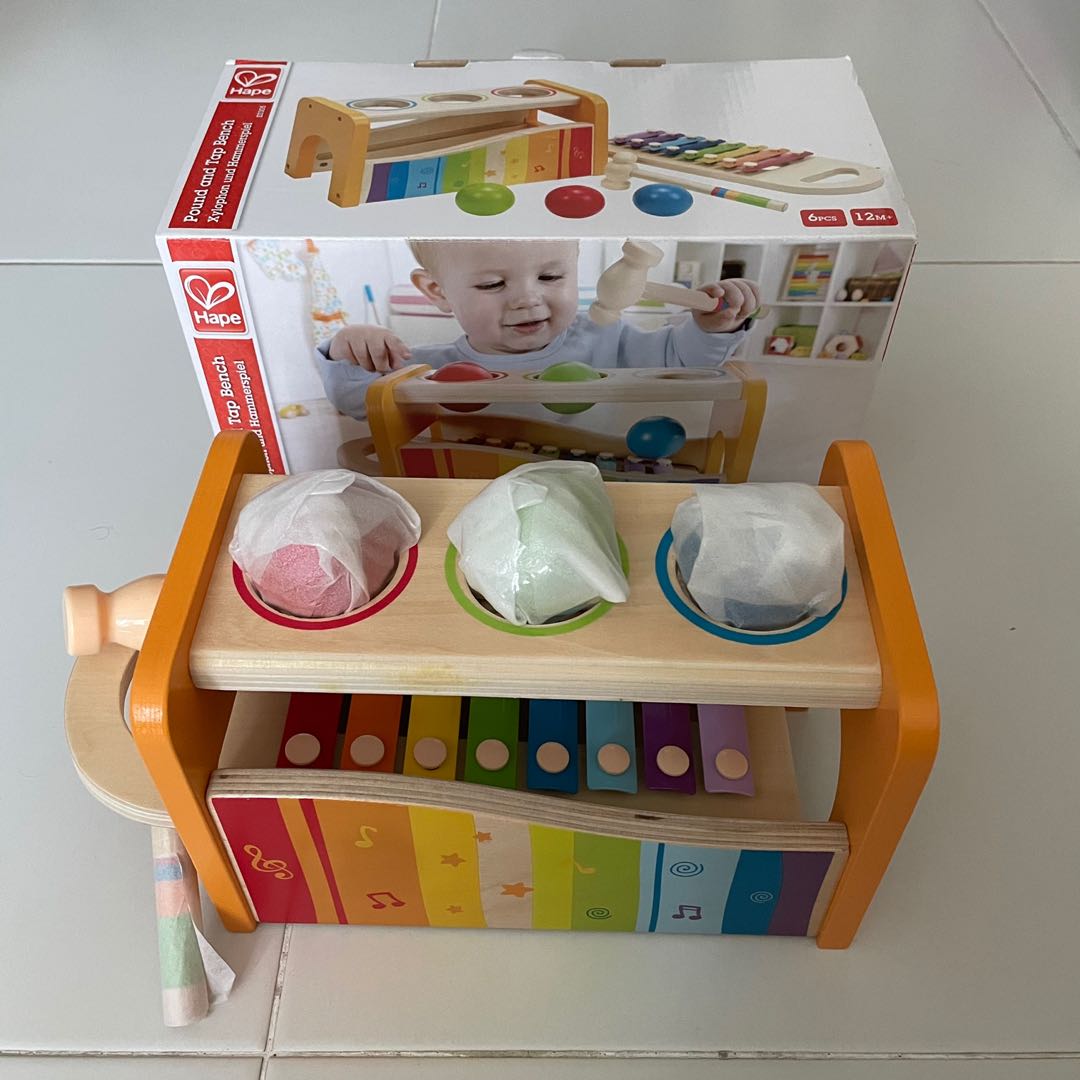 Hape Pound and Tap Bench for 12M+, Babies & Kids, Baby Nursery & Kids ...