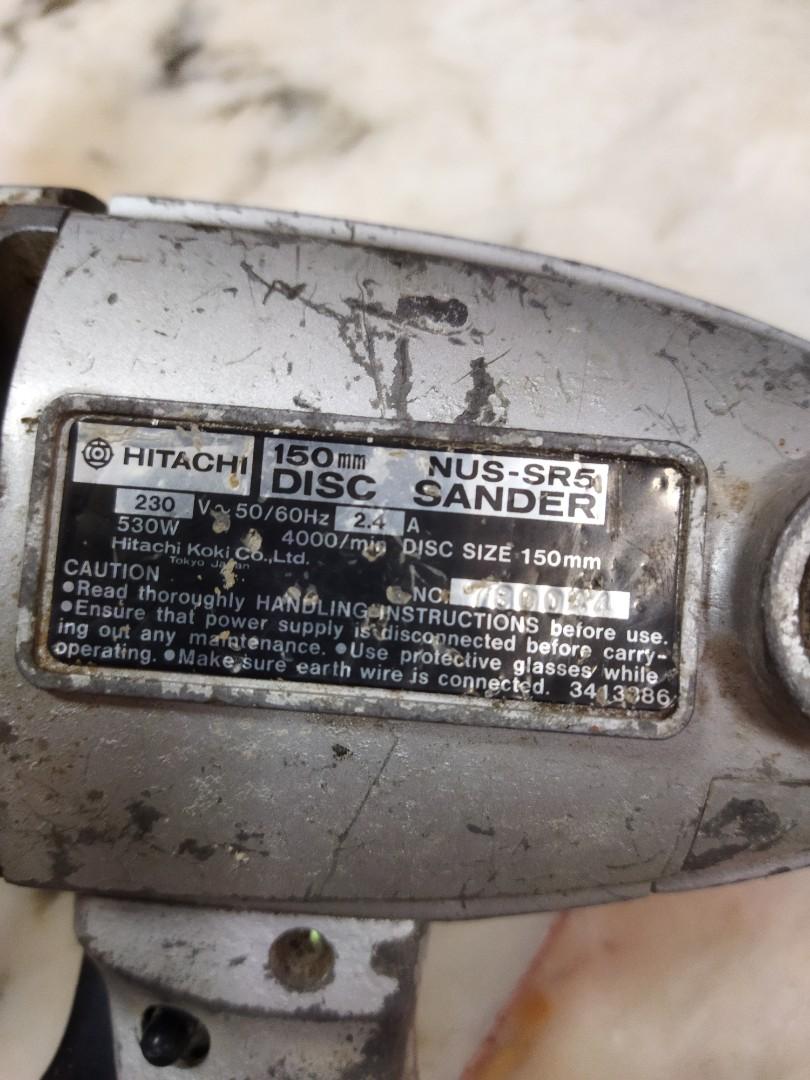 Hitachi 150mm 530W Disc Sander NUS-SR5 Sanding Polishing Machine ...