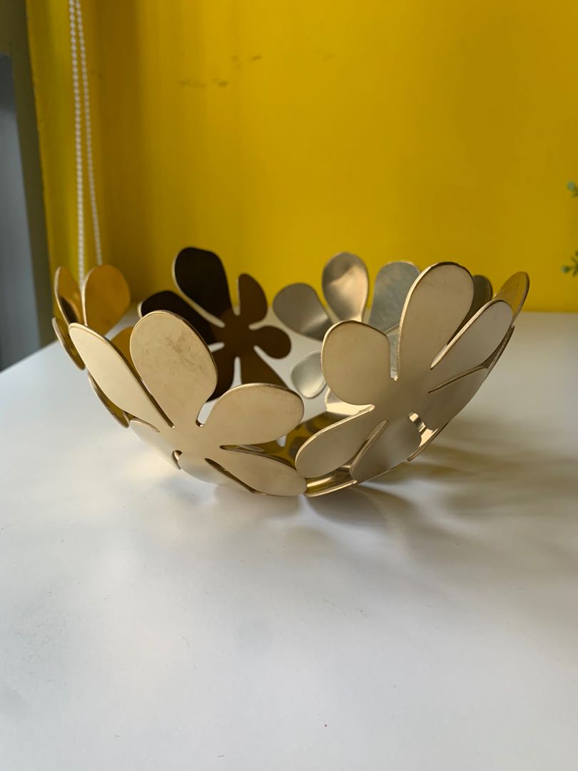 IKEA 8” Brass Colour Stainless Steel Petal Bowl Monika Mulder Design ...