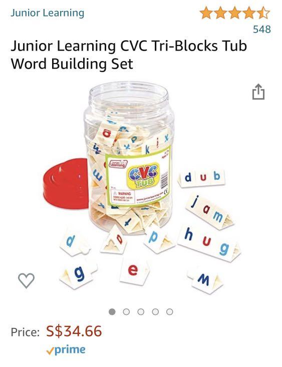 Junior Learning CVC Tub, Babies & Kids, Baby Nursery & Kids Furniture ...