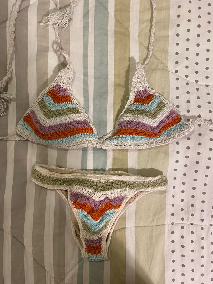 Muuno Swim Crochet Bikini S, Women's Fashion, Swimwear, Bikinis ...