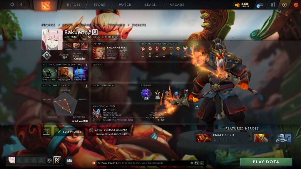 Old Dota 2 account (Previous rank - Crusader), Hobbies & Toys, Toys ...