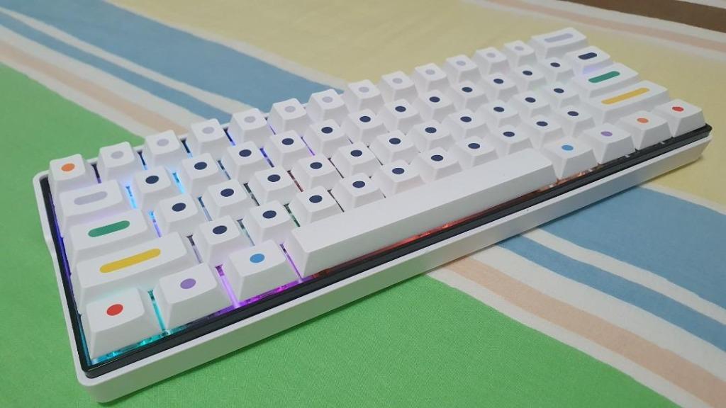 PBT Keycaps Dots Black White Grey Navy Blue Pastel colorway mechanical ...