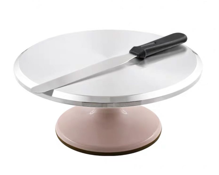 Pink Cake Turntable 12” with free 8” Spatula (Party Display Stand ...