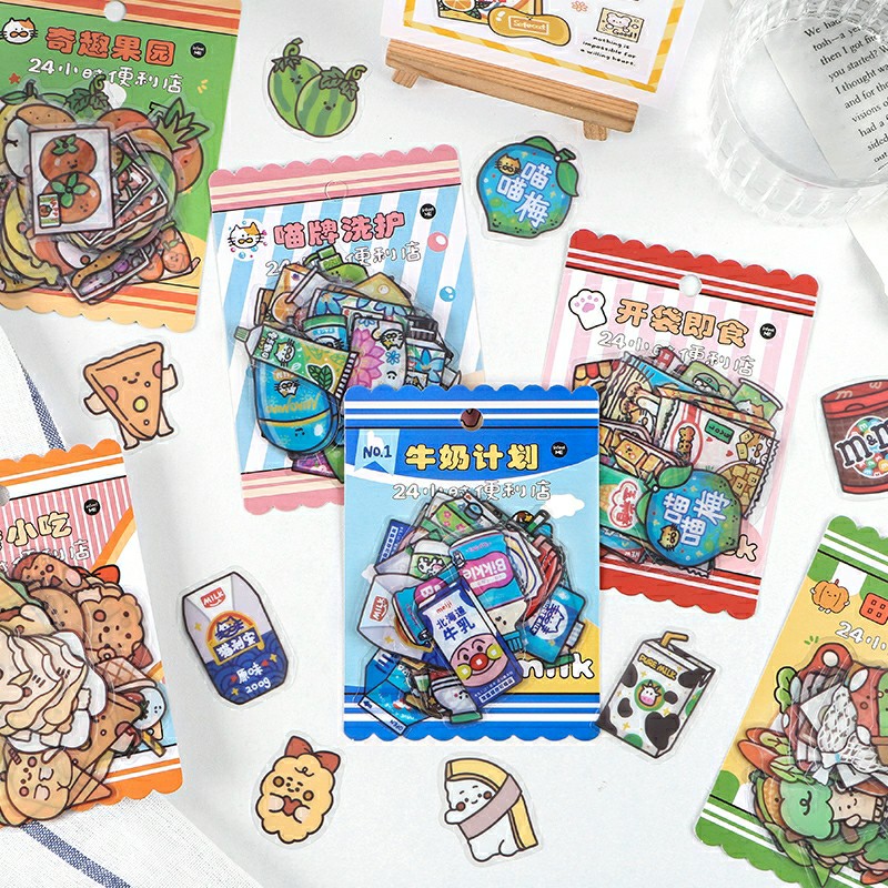 [PO] cute aesthetic food bujo stickers, Books & Stationery, Stationery ...